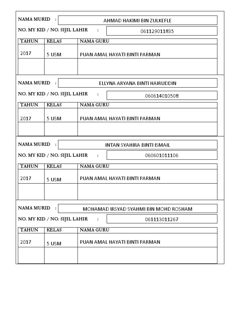 Fail Profil Murid | PDF | Olahraga & Rekreasi