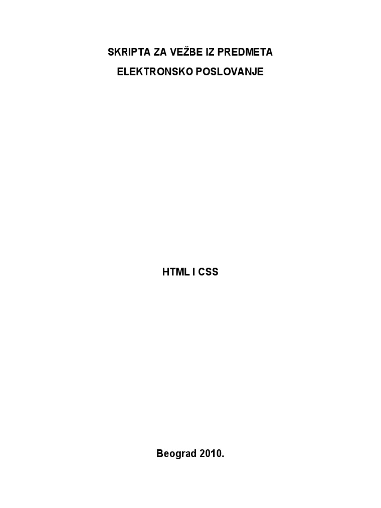 HTML SKRIPTA-Finalna Verzija | PDF