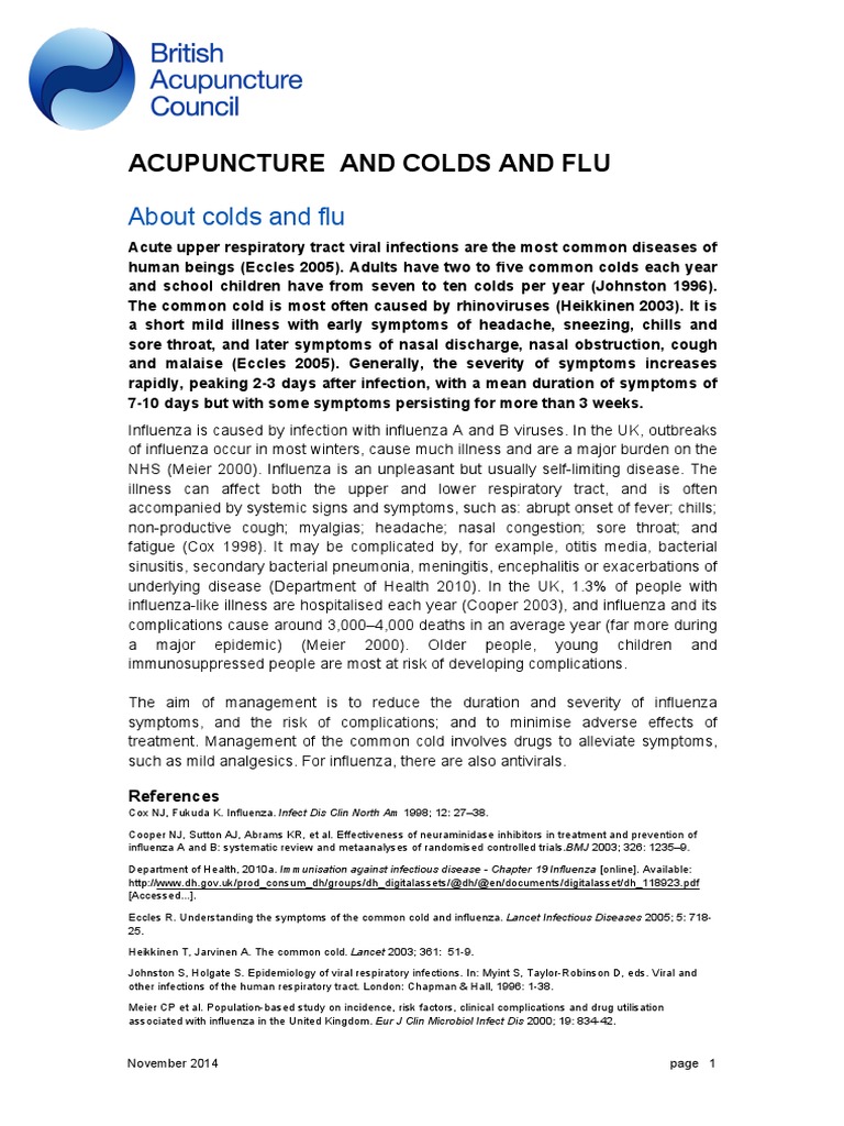 Colds and Flu November 2014 PDF | PDF | Common Cold | Influenza