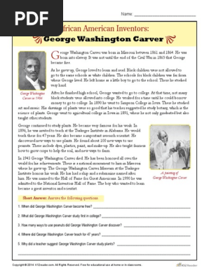 Hoja De Trabajo De George Washington Carver