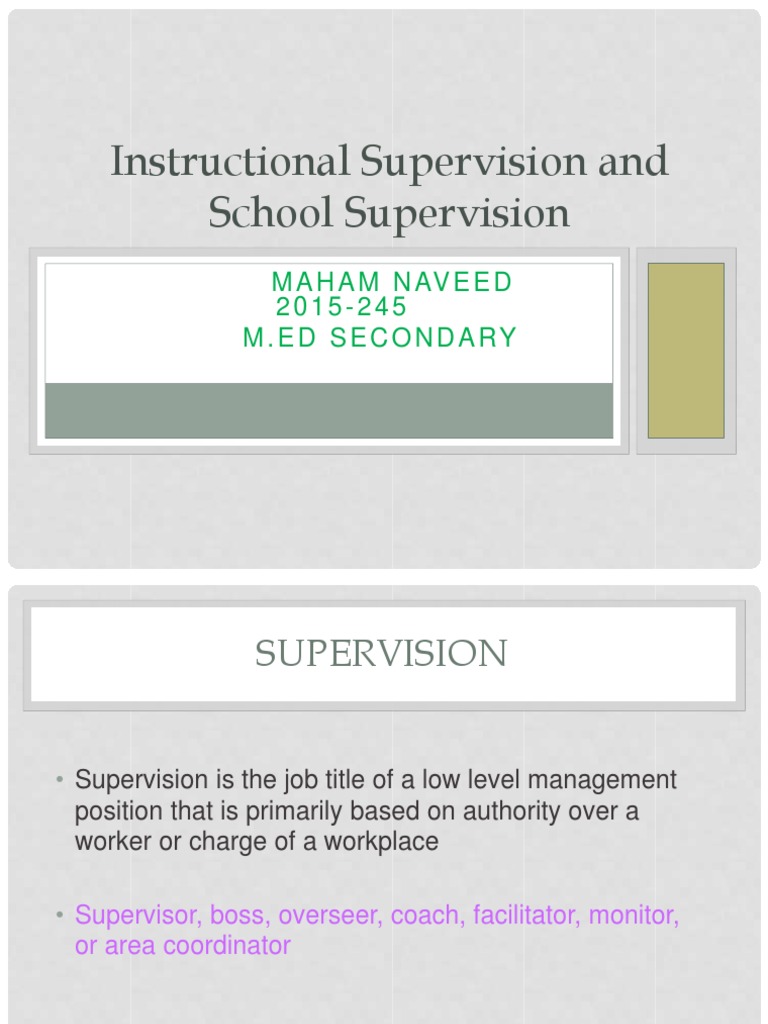Instructional Supervision and School Supervision: Mahamnaveed 2 0 1 5 ...