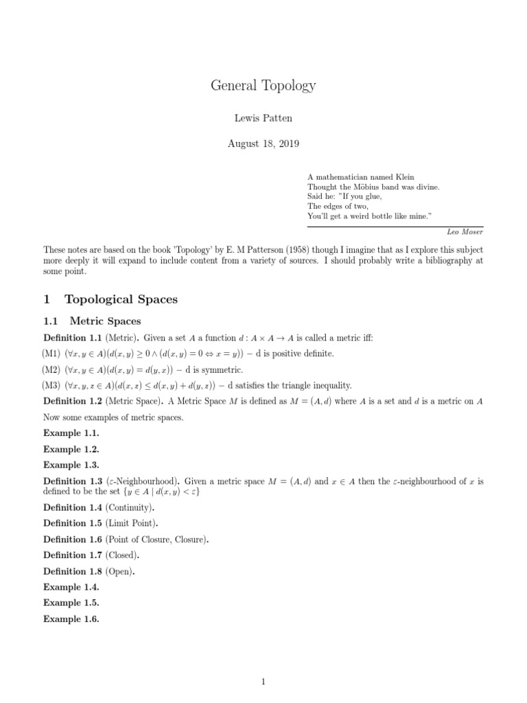 Topology Notes PDF | PDF | Space | Topology
