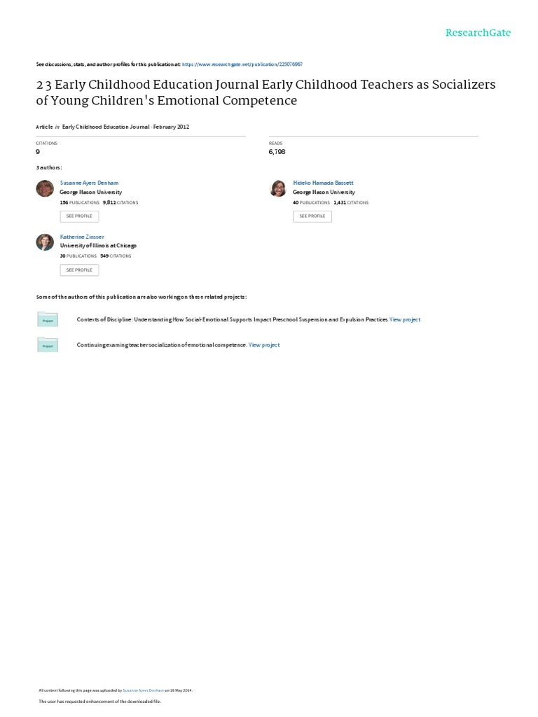 2 3 Early Childhood Education Journal Early Childhood Teachers As ...