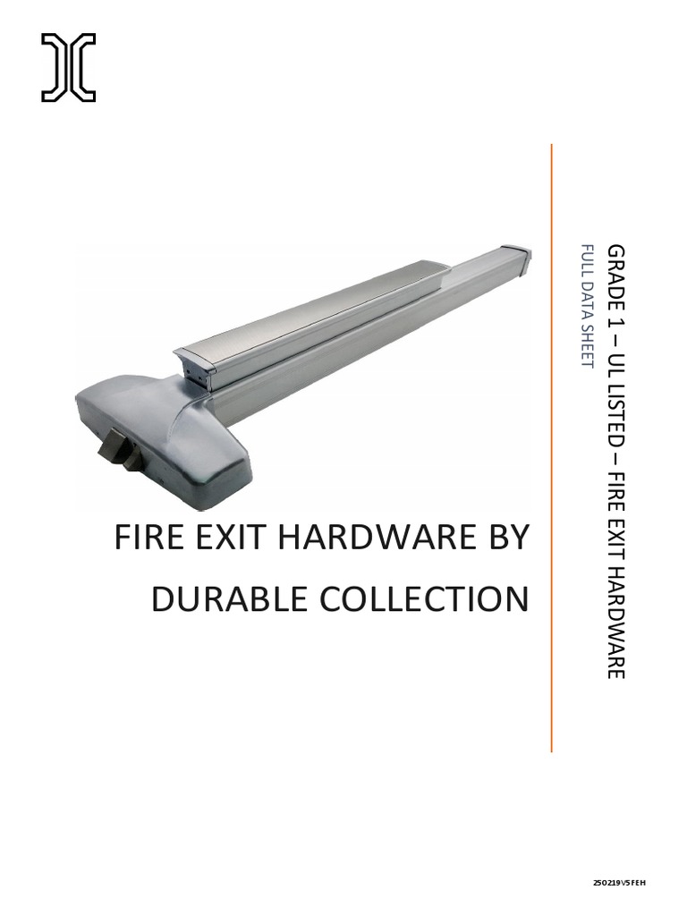 Durable Fire Exit Hardware Data Sheet | PDF | Door | Sheet Metal