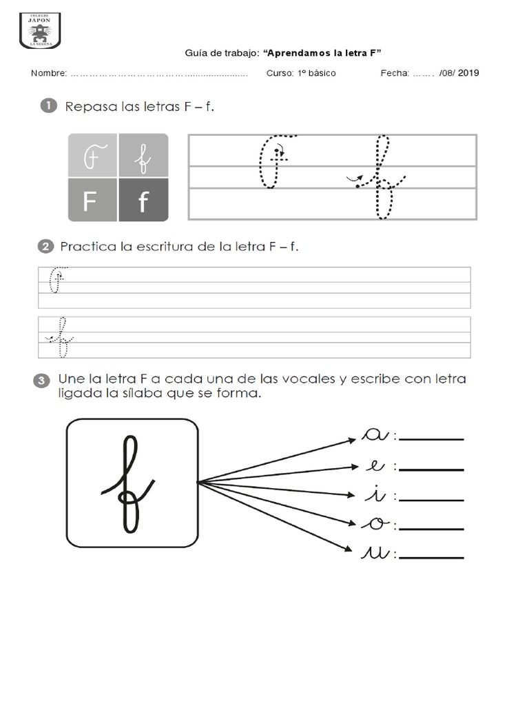 Documento Letra F | PDF | Artes del Lenguaje y Comunicación | Estudios ...