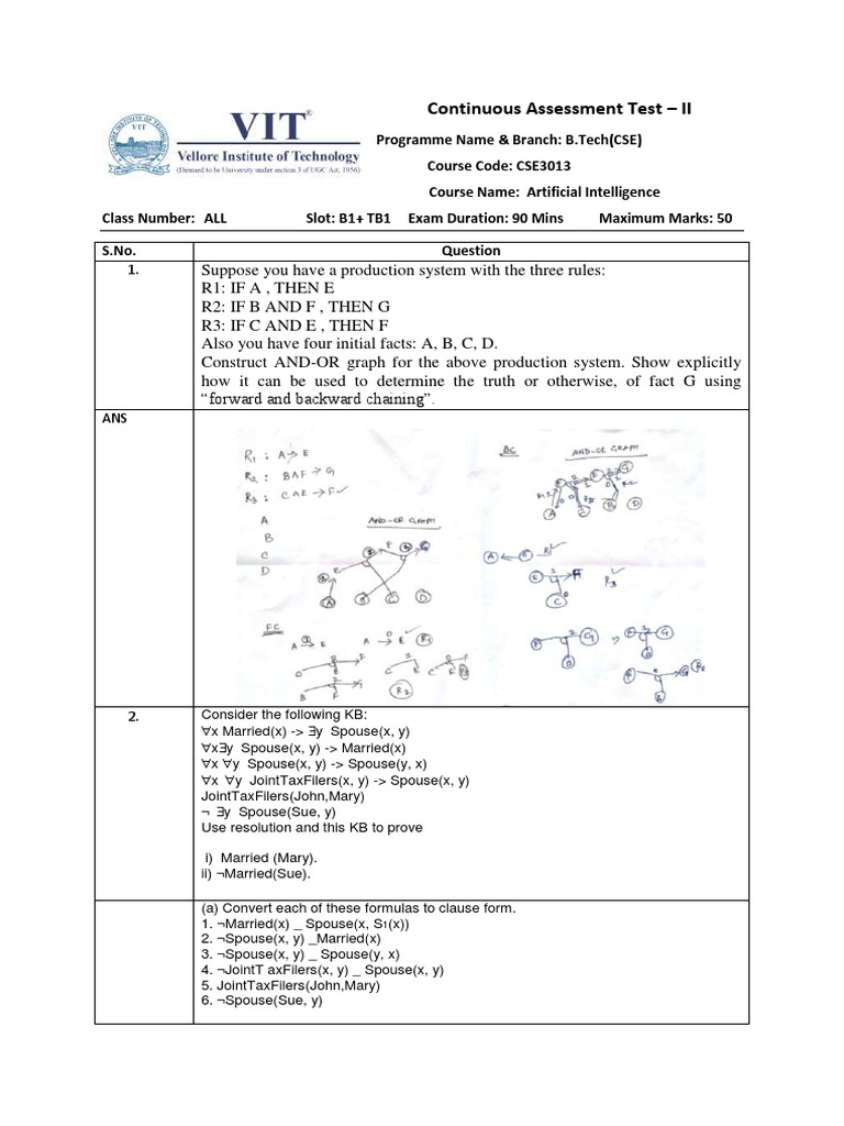 Continuous Assessment Test - II | PDF | Theoretical Computer Science ...