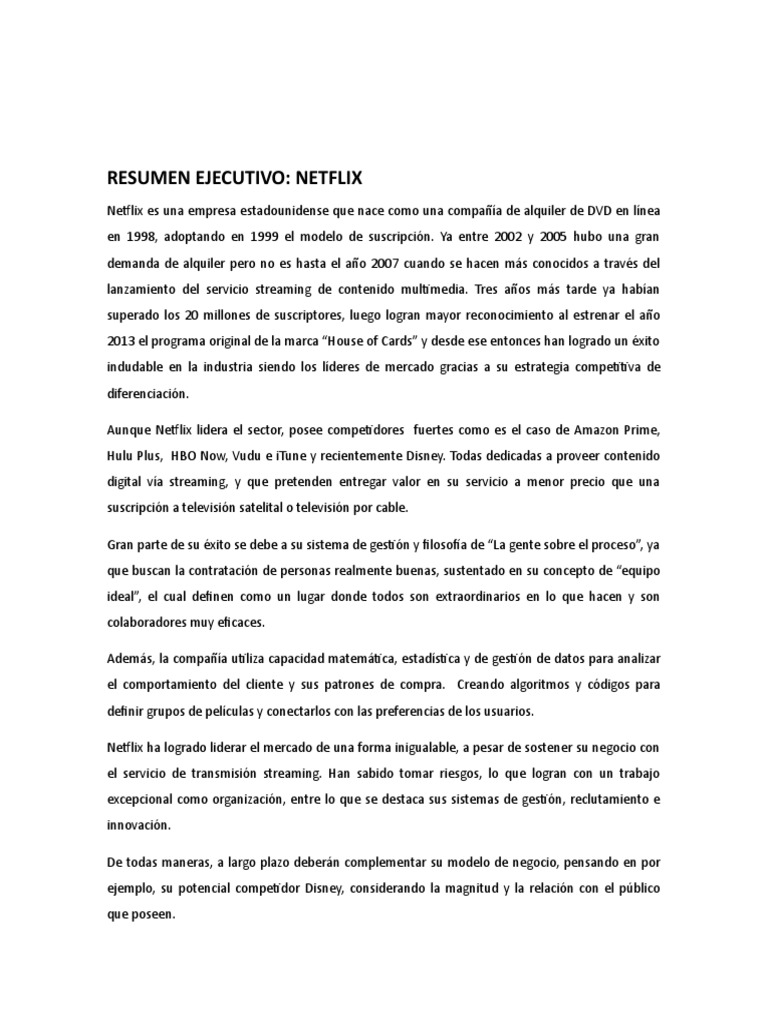 Analisis Caso Netflix | PDF | Netflix | Streaming Media