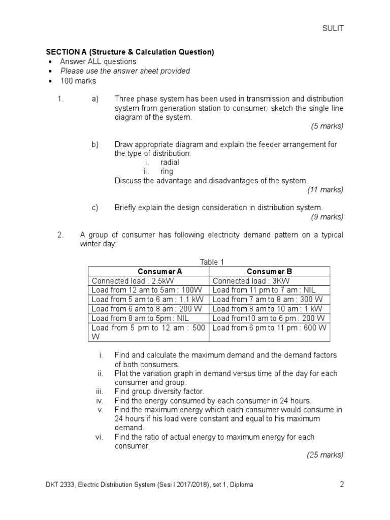 SECTION A (Structure & Calculation Question) : (5 Marks) | PDF ...