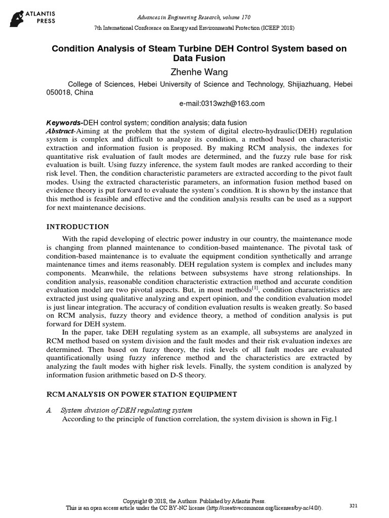 Condition Analysis of Steam Turbine DEH Control System Based On Data ...