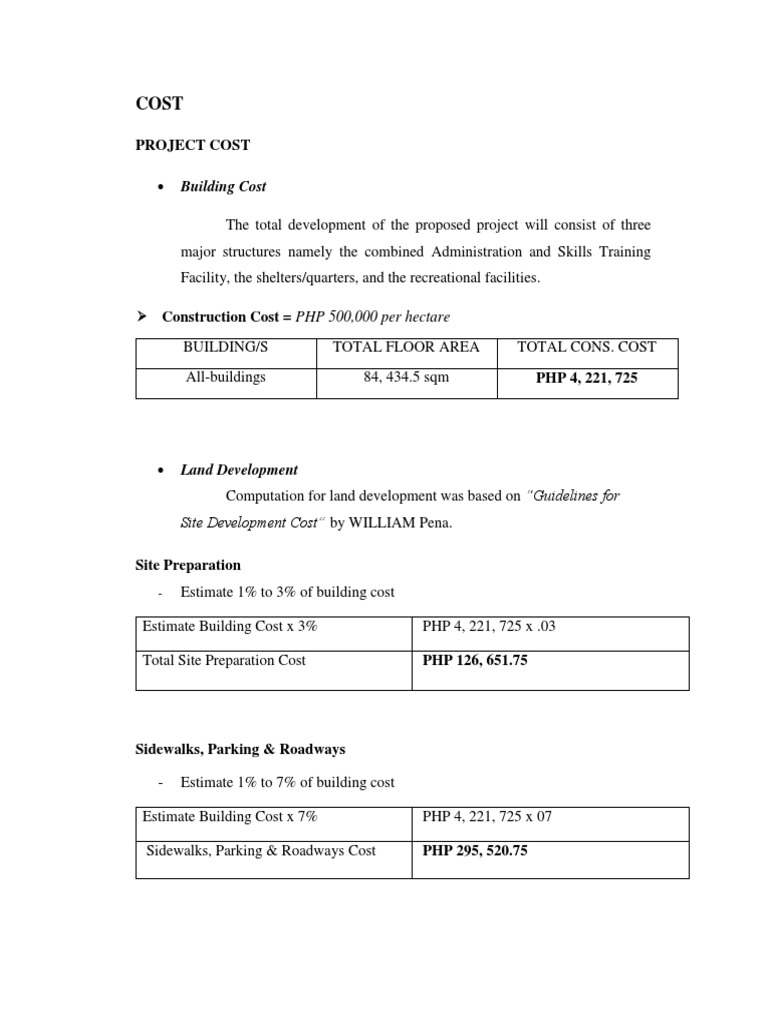 Project Cost: Site Development Cost" by WILLIAM Pena | PDF | Nature