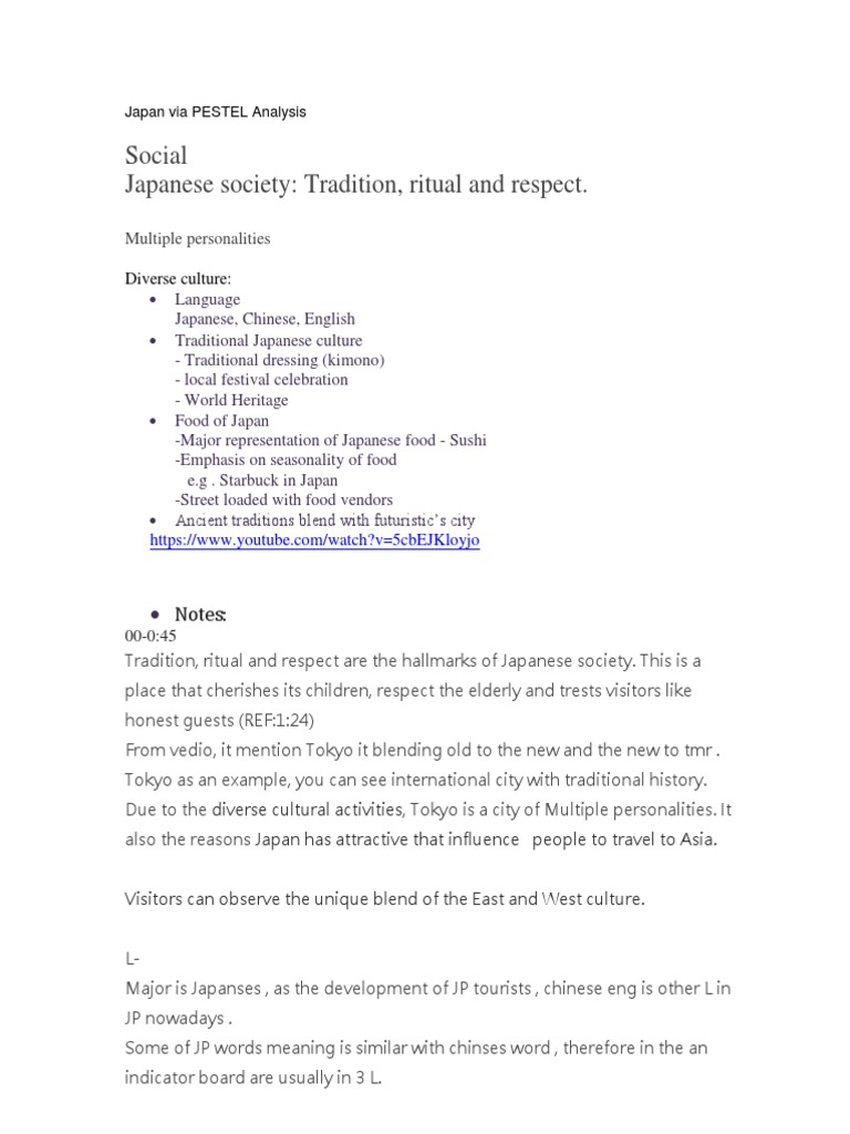 Japan Via PESTEL Analysis | PDF | Japanese Cuisine | Japan