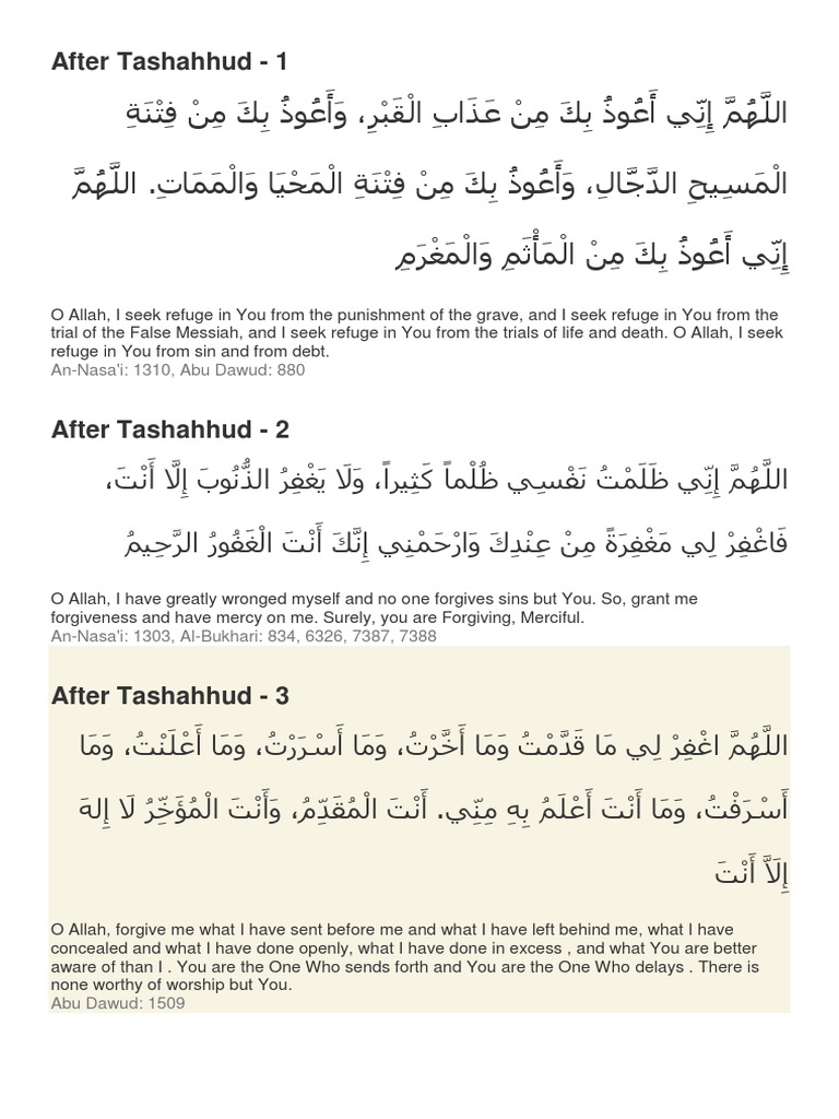 After Tashahhud | PDF | Monotheistic Religions | Religious Behaviour ...