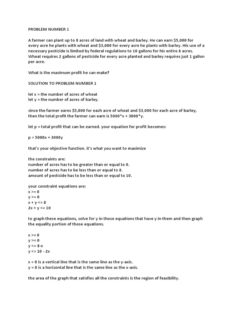 Linear Programming Problems | PDF | Fertilizer | Mathematical Optimization