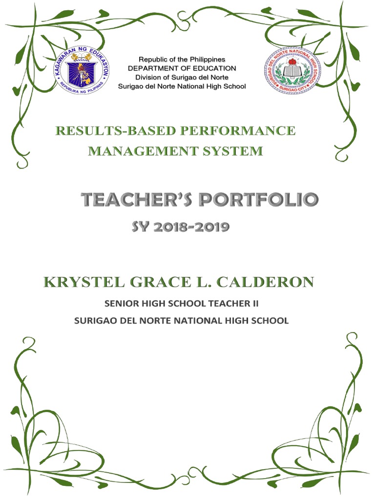 Teacher's Portfolio Sy 2018-2019 Headings | PDF