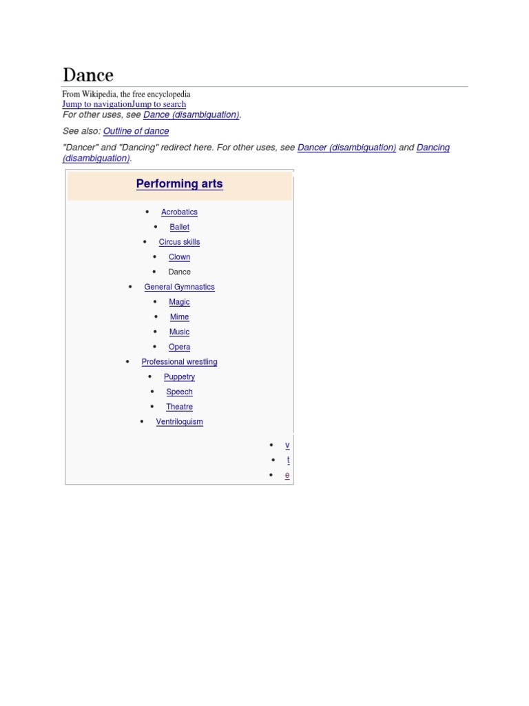 Dance: Performing Arts | PDF | Dances | Performing Arts