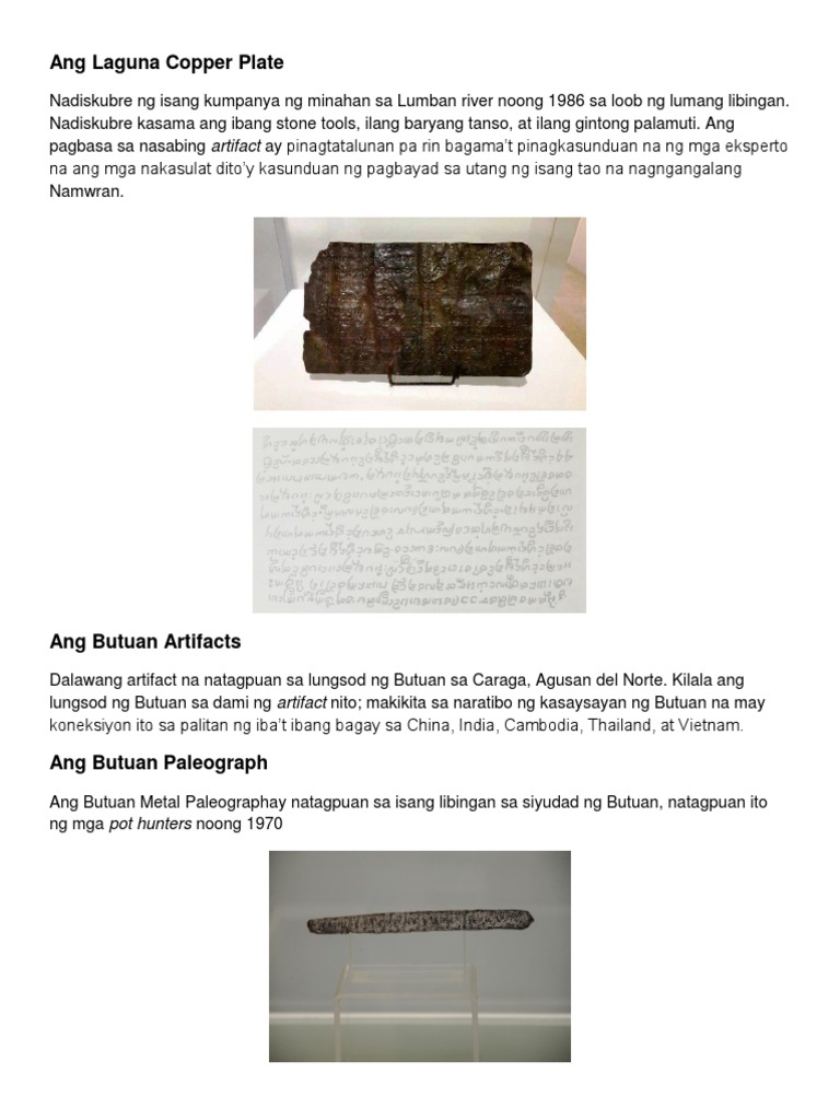 Ang Laguna Copper Plate | PDF