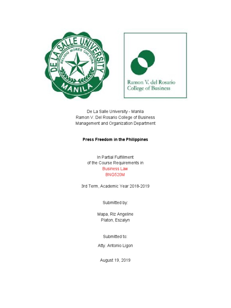 Press Freedom Evolution in The Philippines PDF | PDF | First Amendment ...