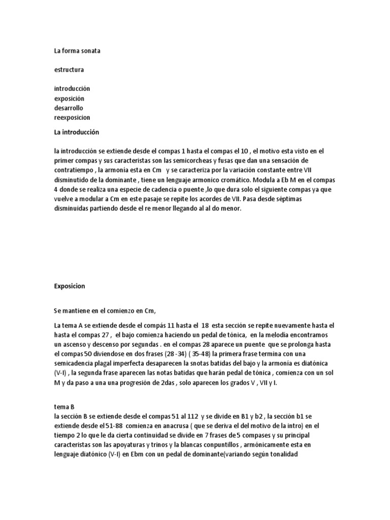 Estructura de la Forma Sonata | PDF | Armonía | Musicología