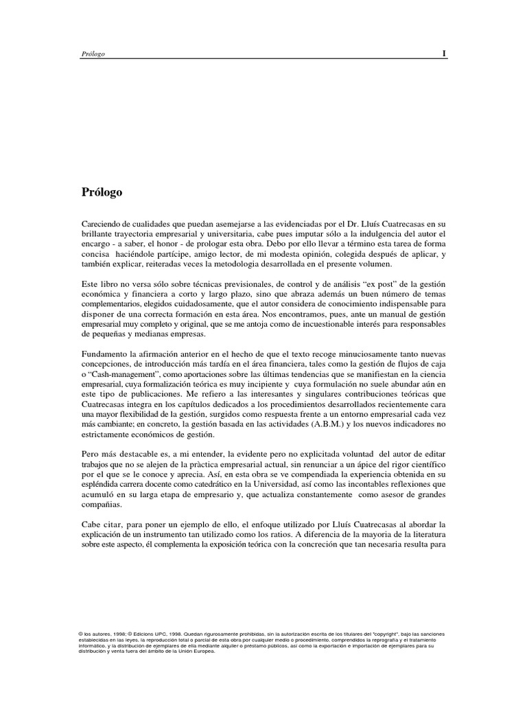Gestion Diagnostico y Control Economico-Financiero de La Empresa PDF ...