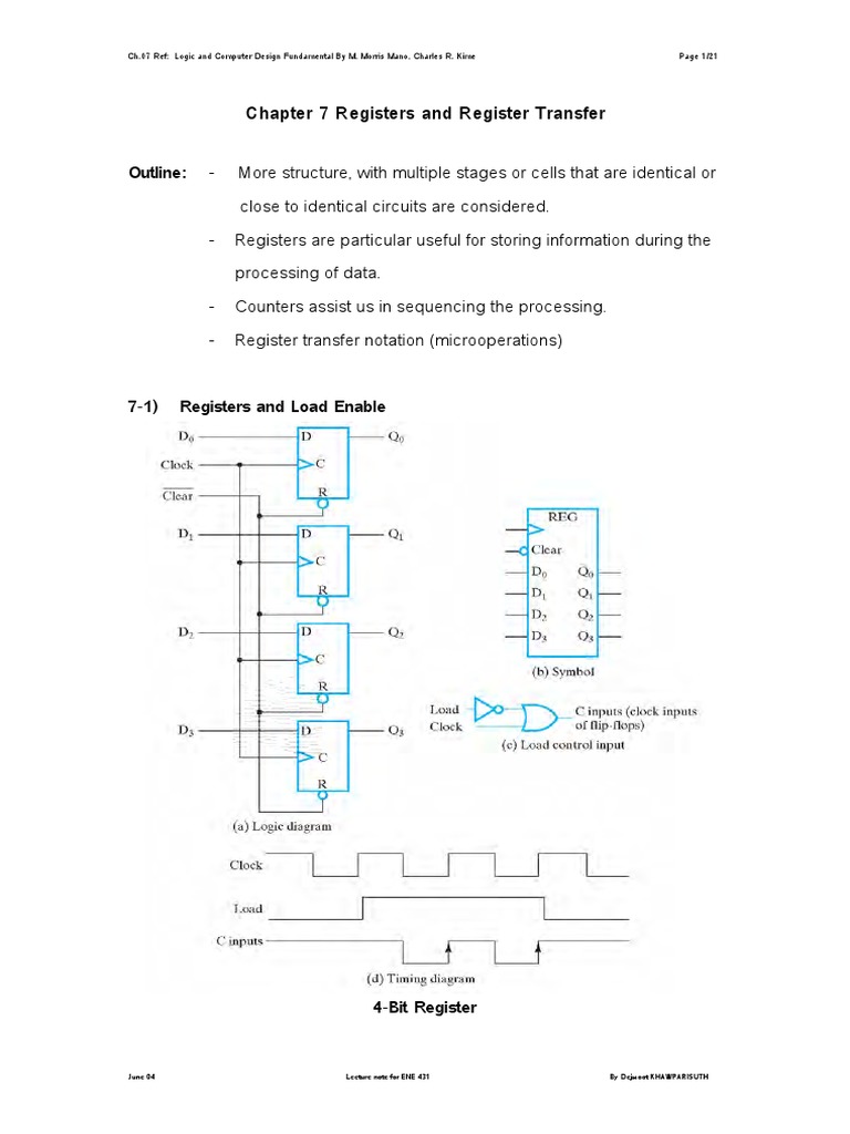 Chapter 7 Registers and Register Transfer | PDF | Digital Electronics ...