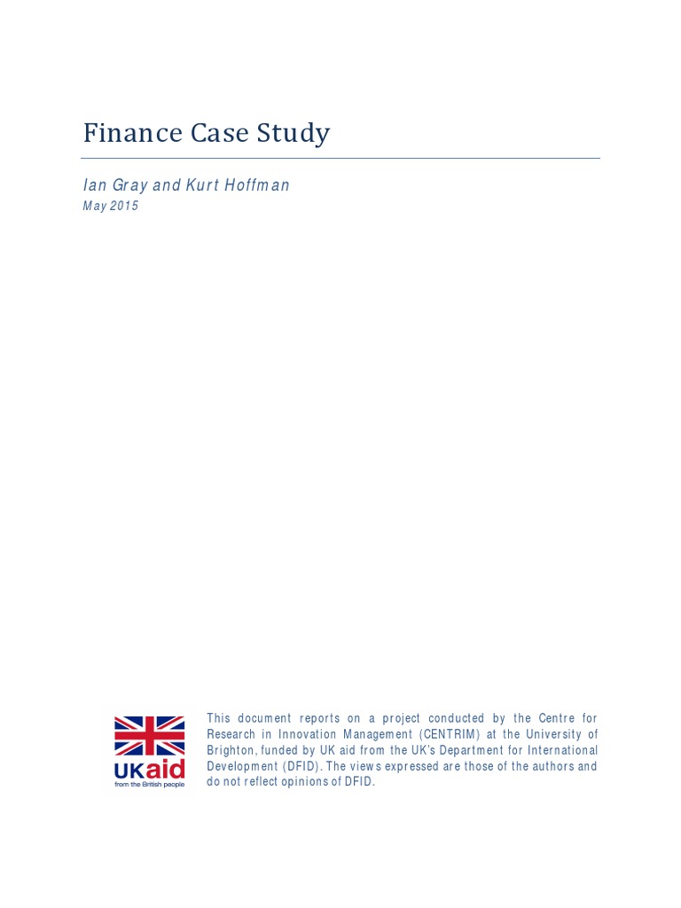 Finance Case Study: Ian Gray and Kurt Hoffman | PDF | Innovation | Non ...
