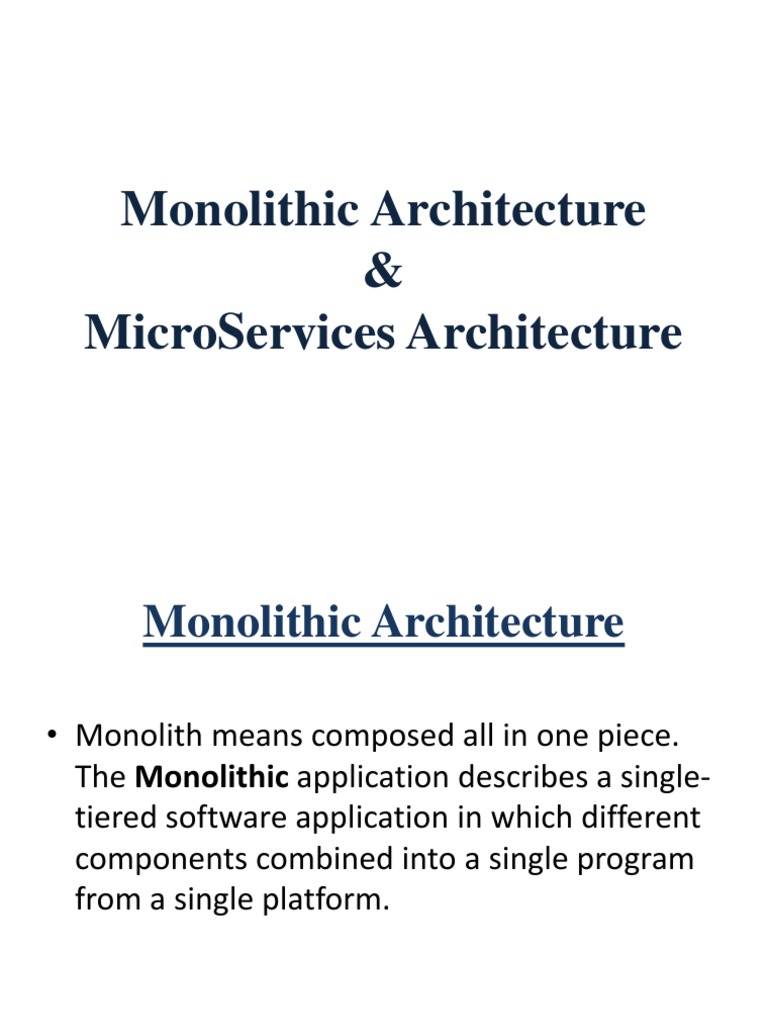 Monolithic Architecture&Microservice Architecture | PDF | Application Software | Databases