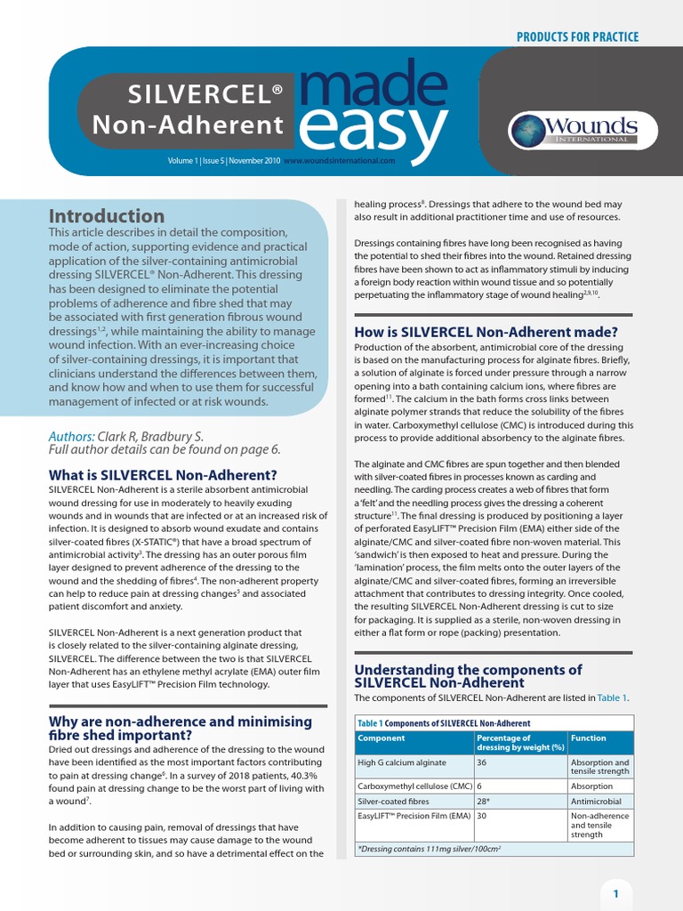 Silvercel Non Adherent Made Easy | PDF | Wound | Diseases And Disorders