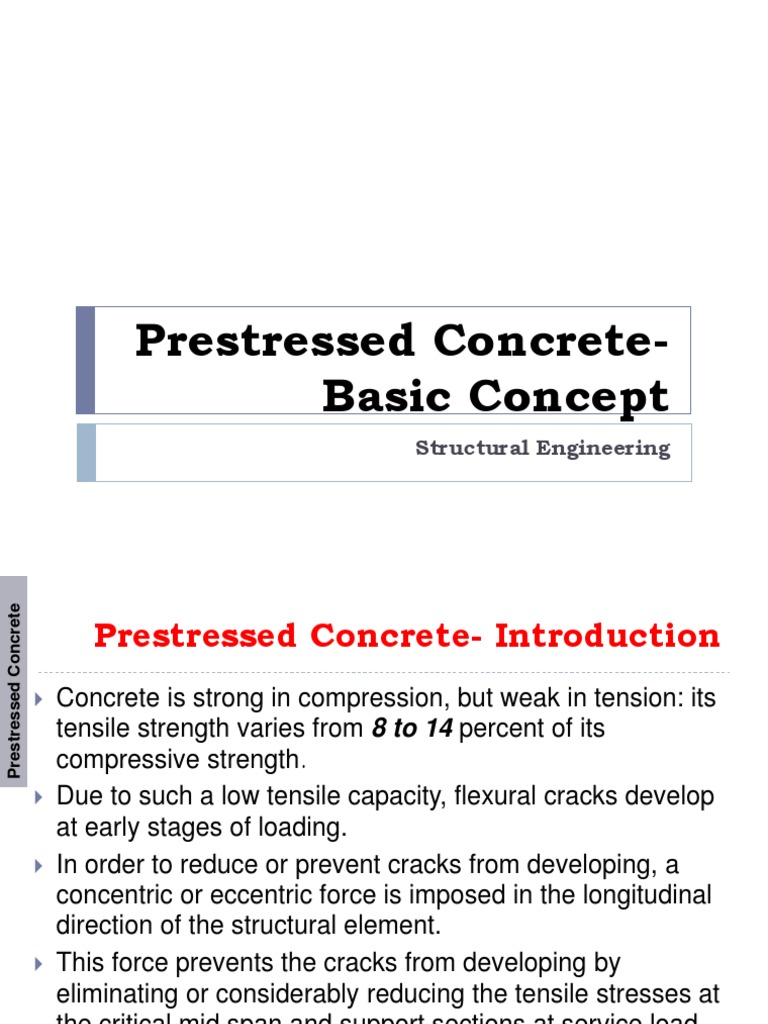 Introduction To Prestressed Concrete Basics Pdf Prestressed