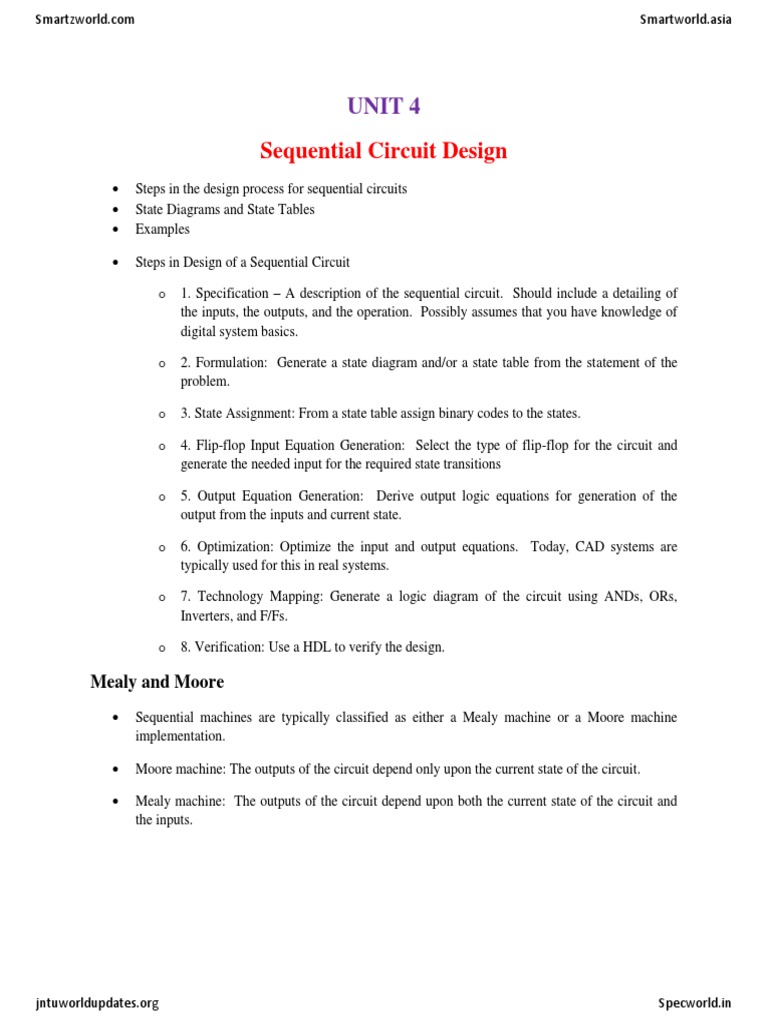 Sequential Circuit Design: Unit 4 | PDF | Areas Of Computer Science ...