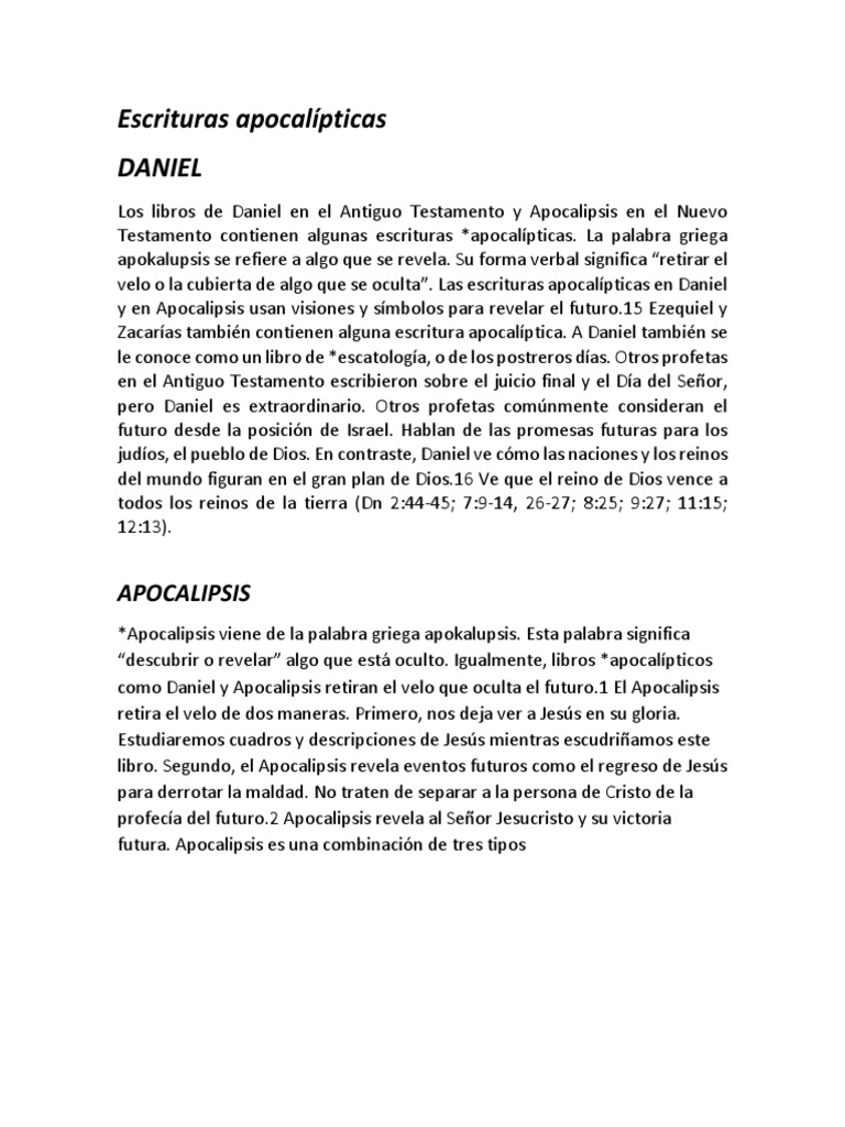 Profecías de Daniel y Apocalipsis | PDF | Daniel (figura bíblica ...