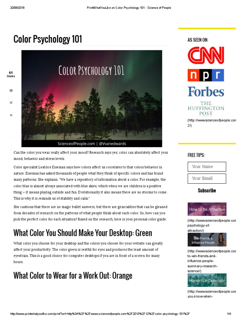 Color Psychology 101 | PDF | Red | Color