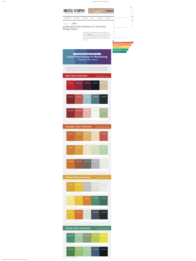 33 Beautiful Color Schemes For Your Next Design Project | PDF | Graphic ...
