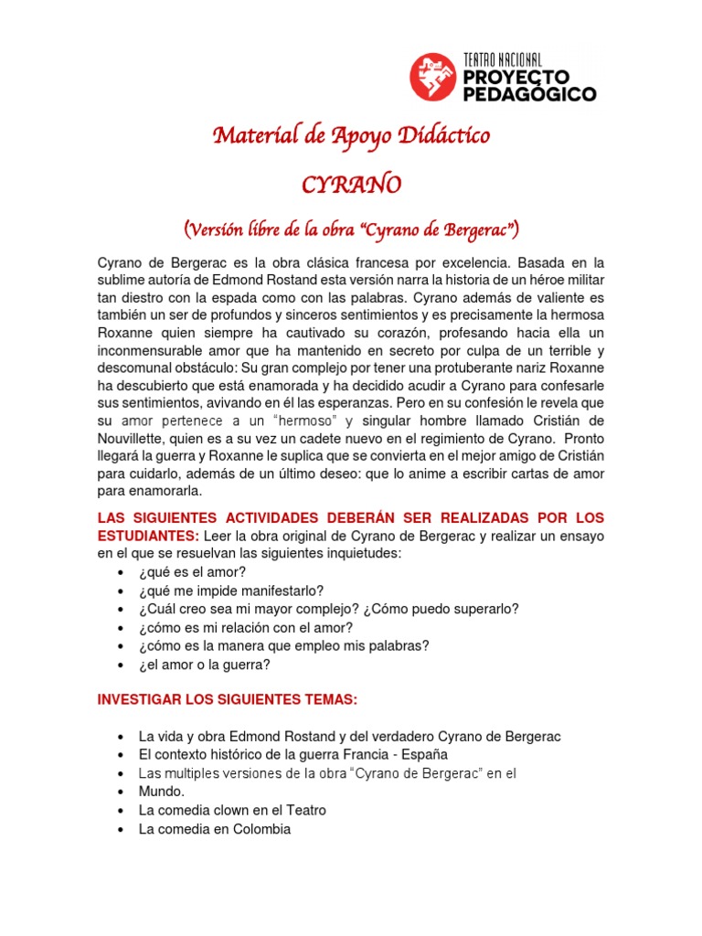 Cyrano | PDF | Teatro | Amor