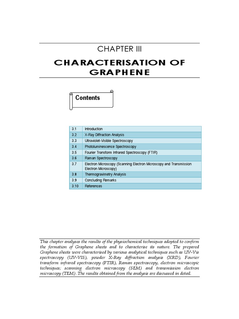 Graphene Characterization Techniques | PDF | Fluorescence | Graphene