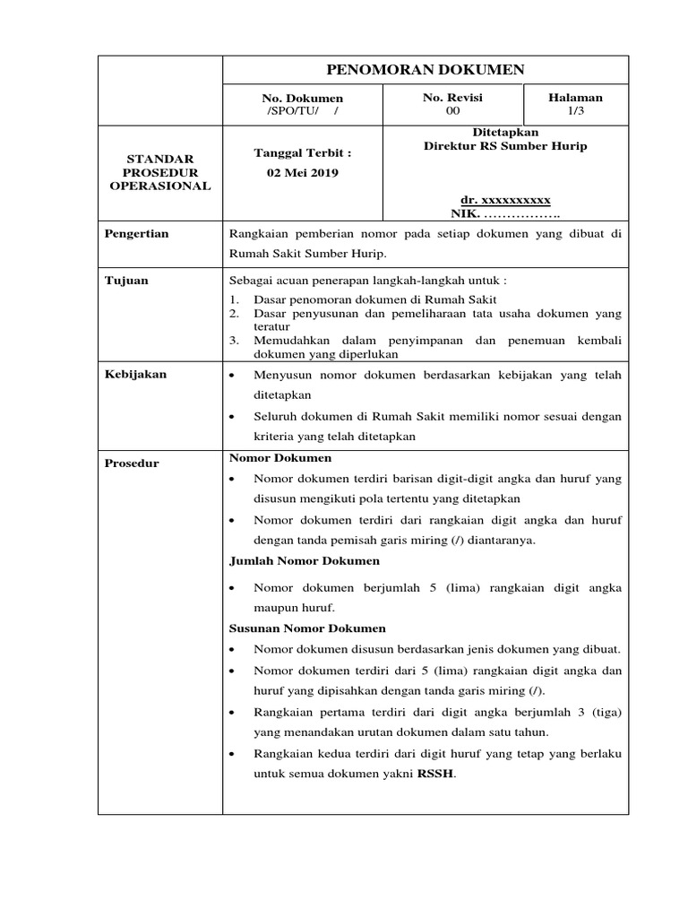 Dokumen Penomoran | PDF