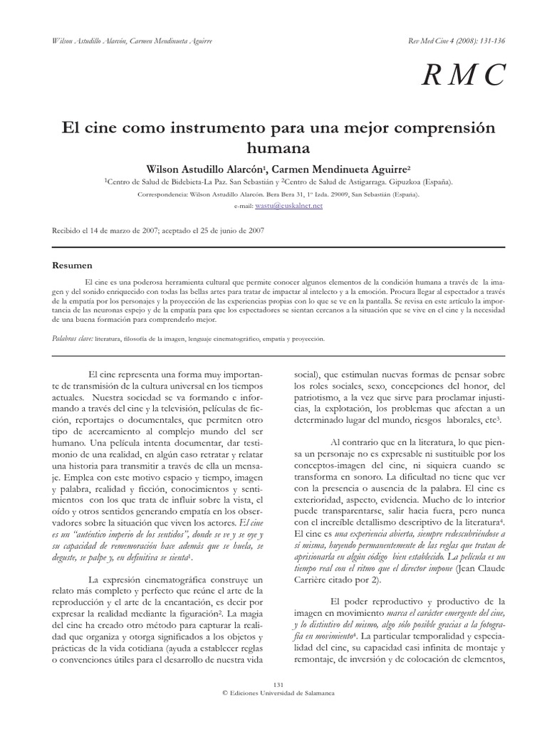 El Cine Como Instrumento para Una Mejor Comprensión Humana | PDF | Homo ...