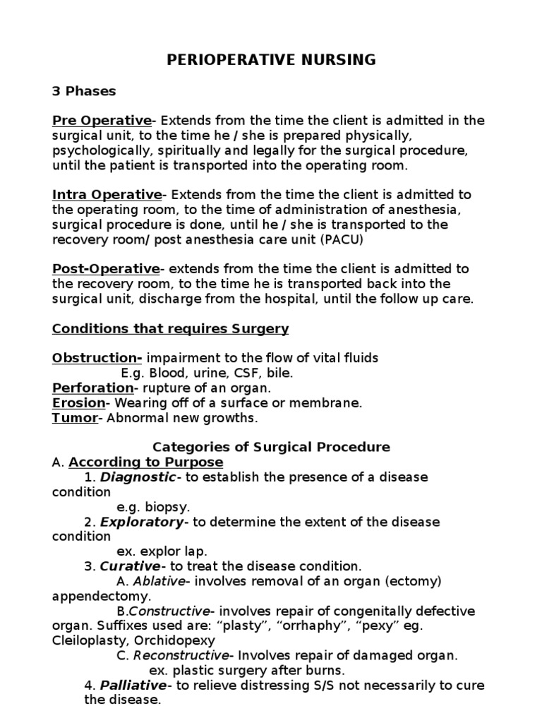 Peri Operative Nursing | Anesthesia | Surgery