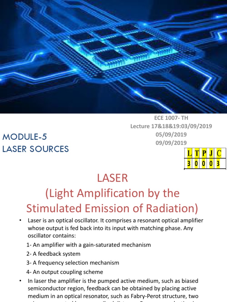 Optoelectronics: Module-5 Laser Sources | PDF | Laser | Laser Diode