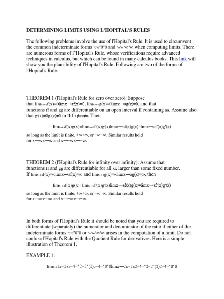 Lhopitals Rule | PDF | Philosophical Methodology | Derivative