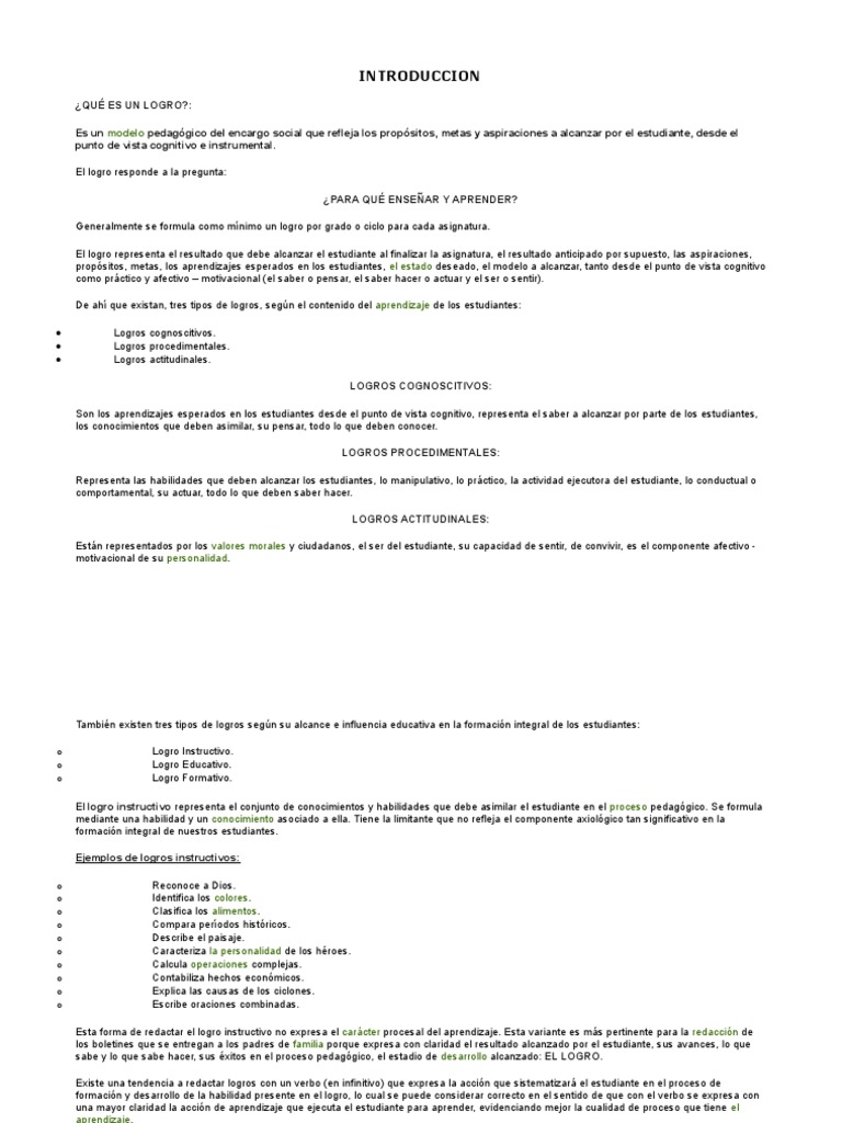 Que Es-Un-Logro | PDF | Aprendizaje | Conocimiento
