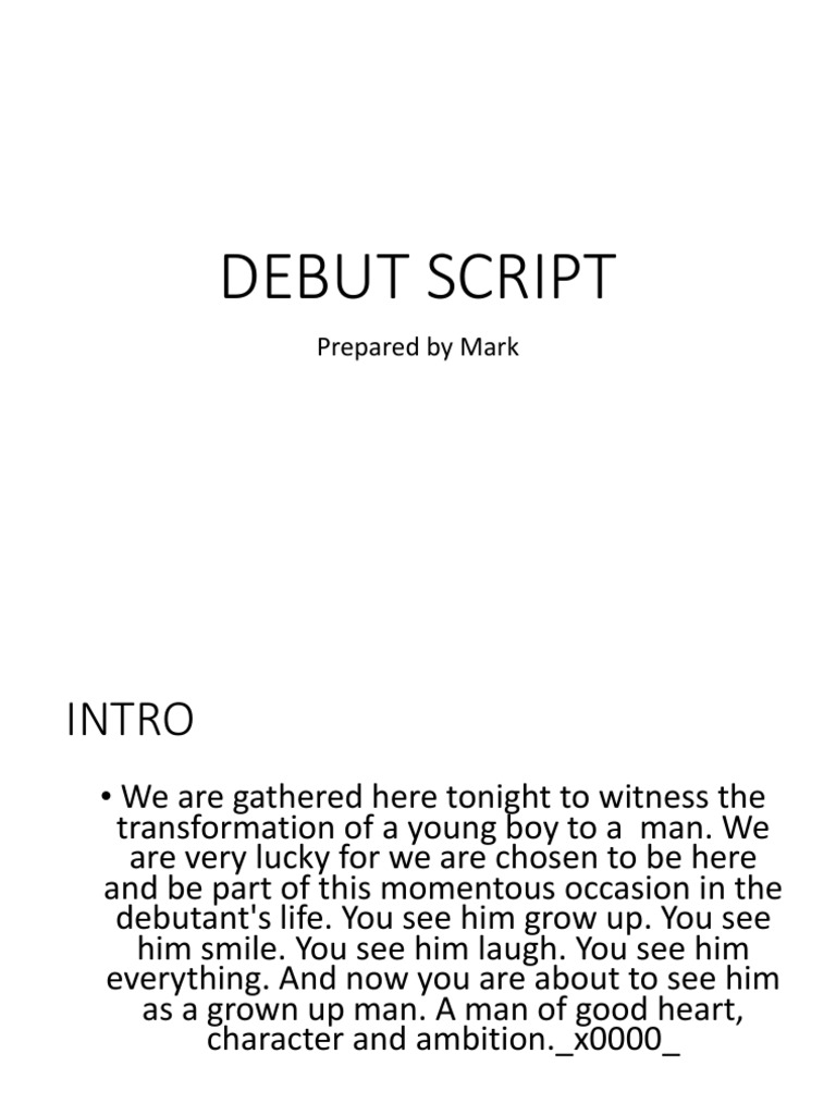 Debut Script | PDF | Birthdays