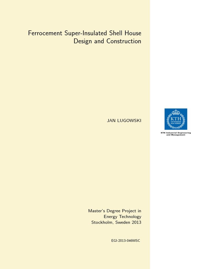 Ferrocement Super-Insulated Shell House Design and Construction | PDF ...