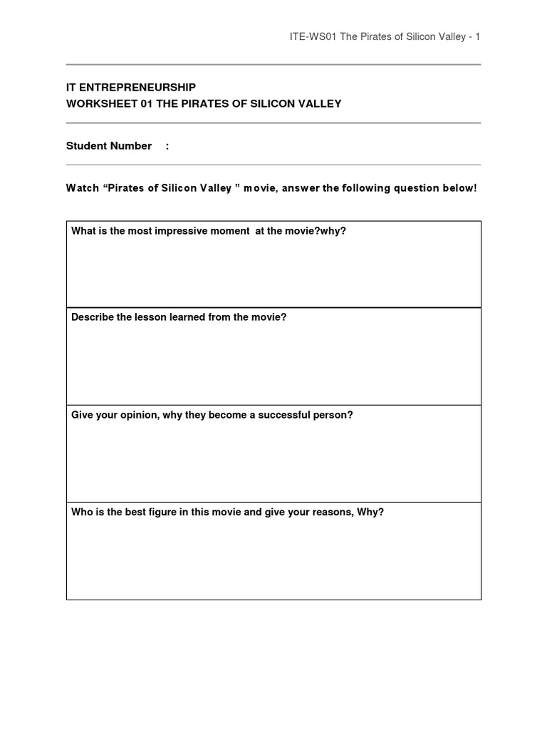 01.ITE-WS01 The Pirates of Sillicon Valley | PDF | Self-Improvement