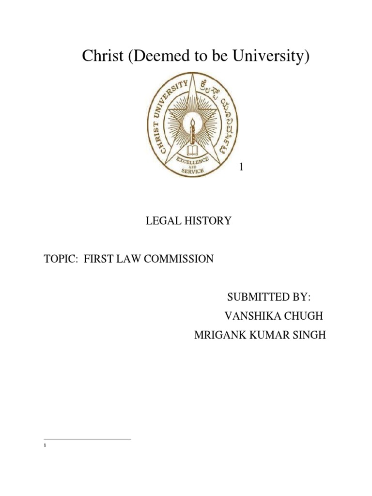 FIRST LAW COMMISSION 1 - Indian Legal | PDF | British Raj | Virtue