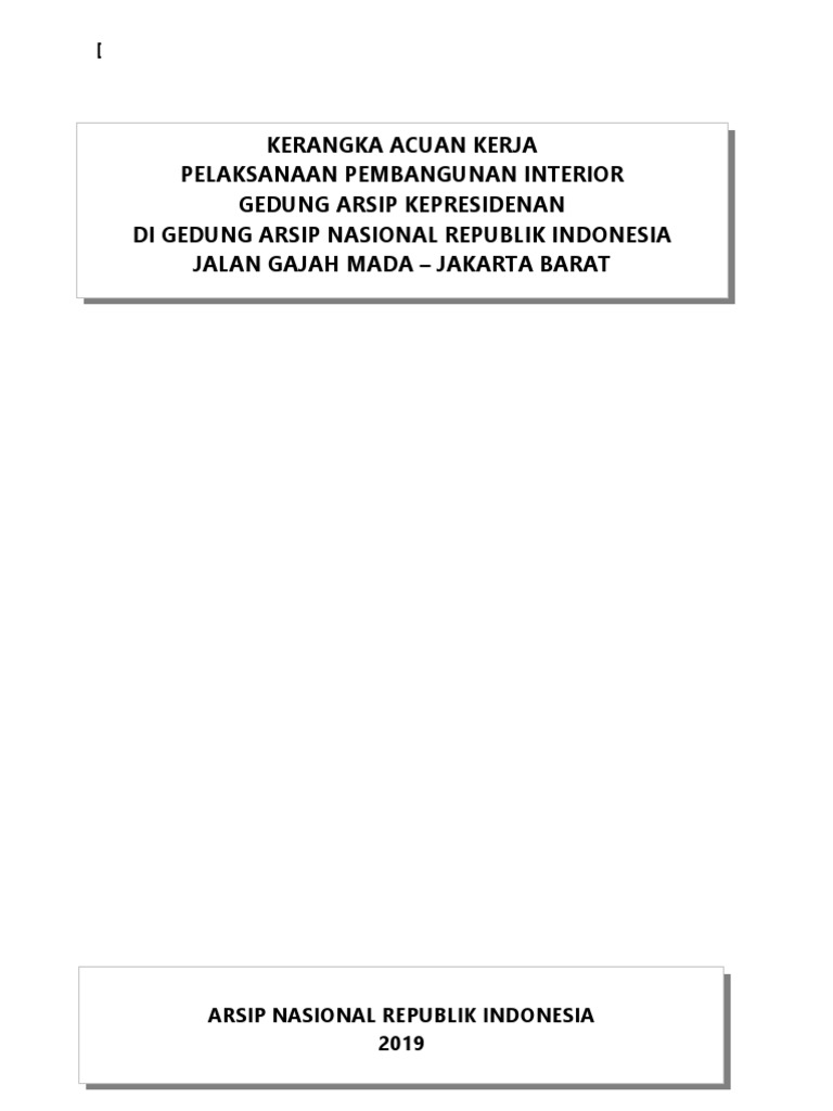 KAK Konstruksi Interior Gedung Arsip Kepresidenan | PDF