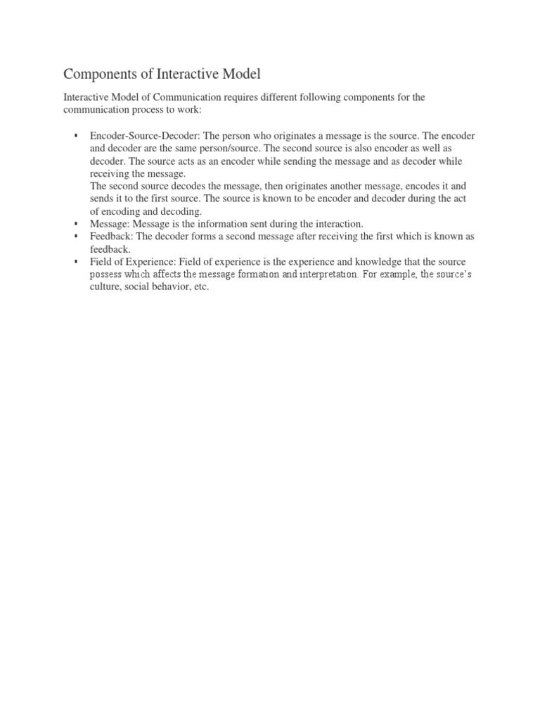 Components of Interactive Model | PDF