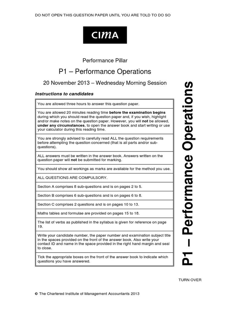 CIMA P1 Performance Operations Exam Guide | PDF | Bonds (Finance) | Net ...
