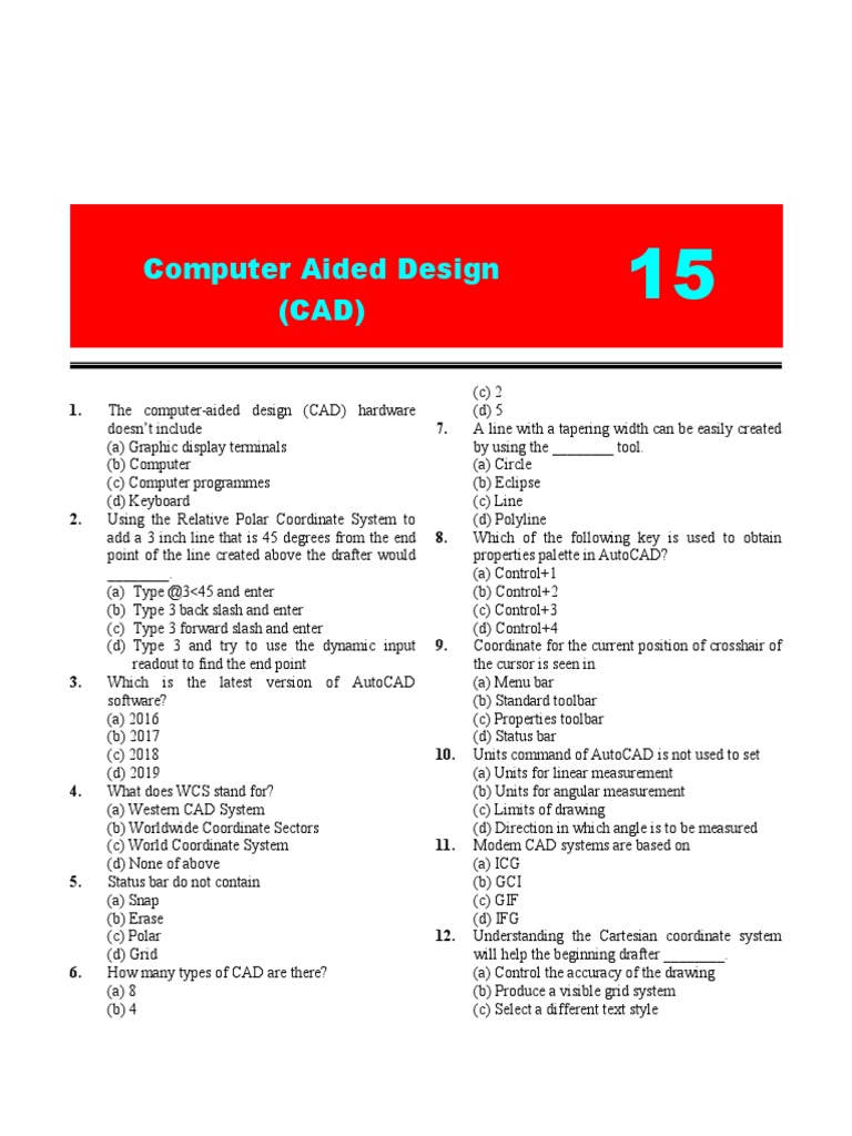 MCCQ | PDF | Computer Aided Design | 3 D Computer Graphics