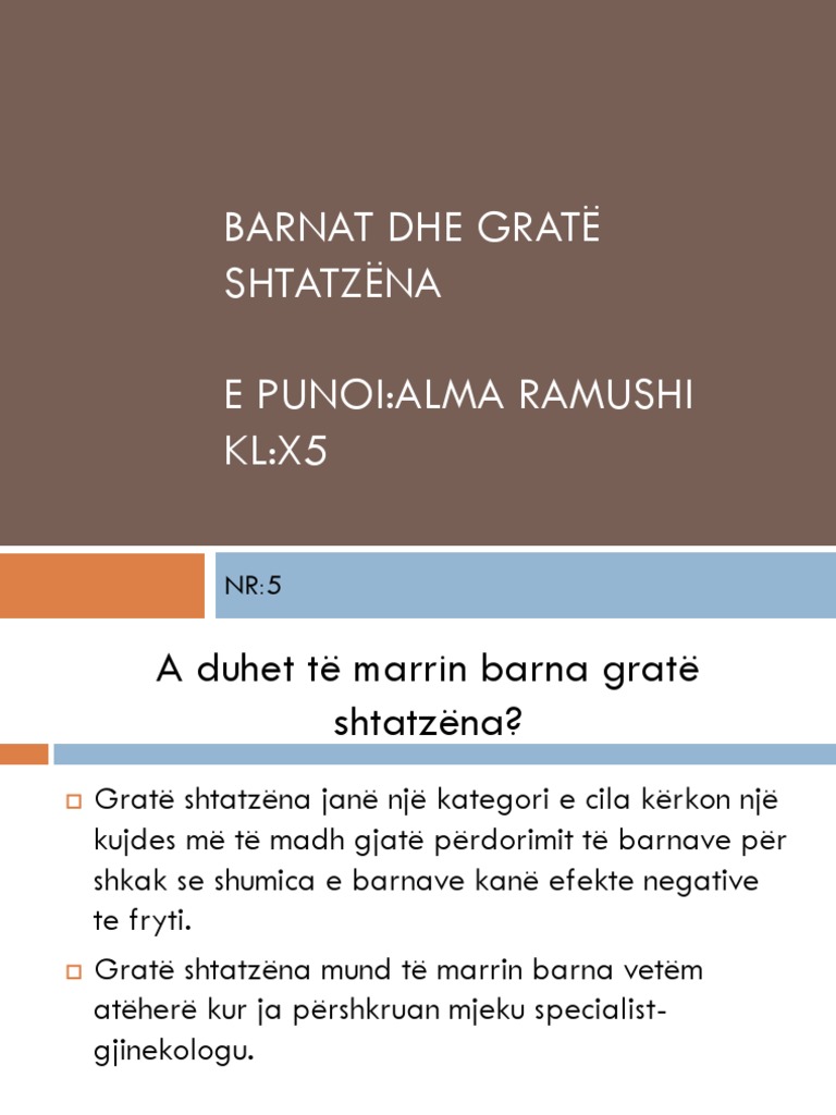 Barnat Dhe Gratë Shtatzëna | PDF