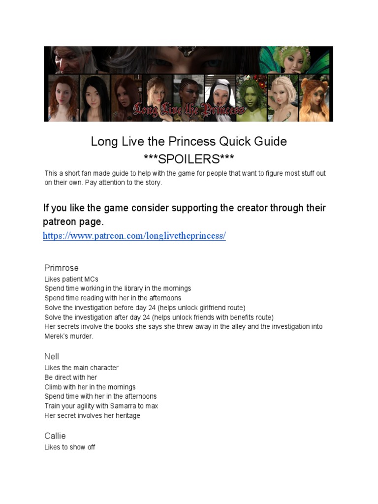 A Guide to Romancing the Princesses: Hints for Maximizing Relationships ...